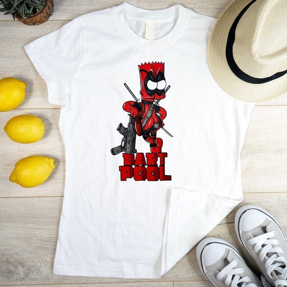 Gildan | Shirts | Bartpool The Simpsons Large Tshirt Deadpool ...